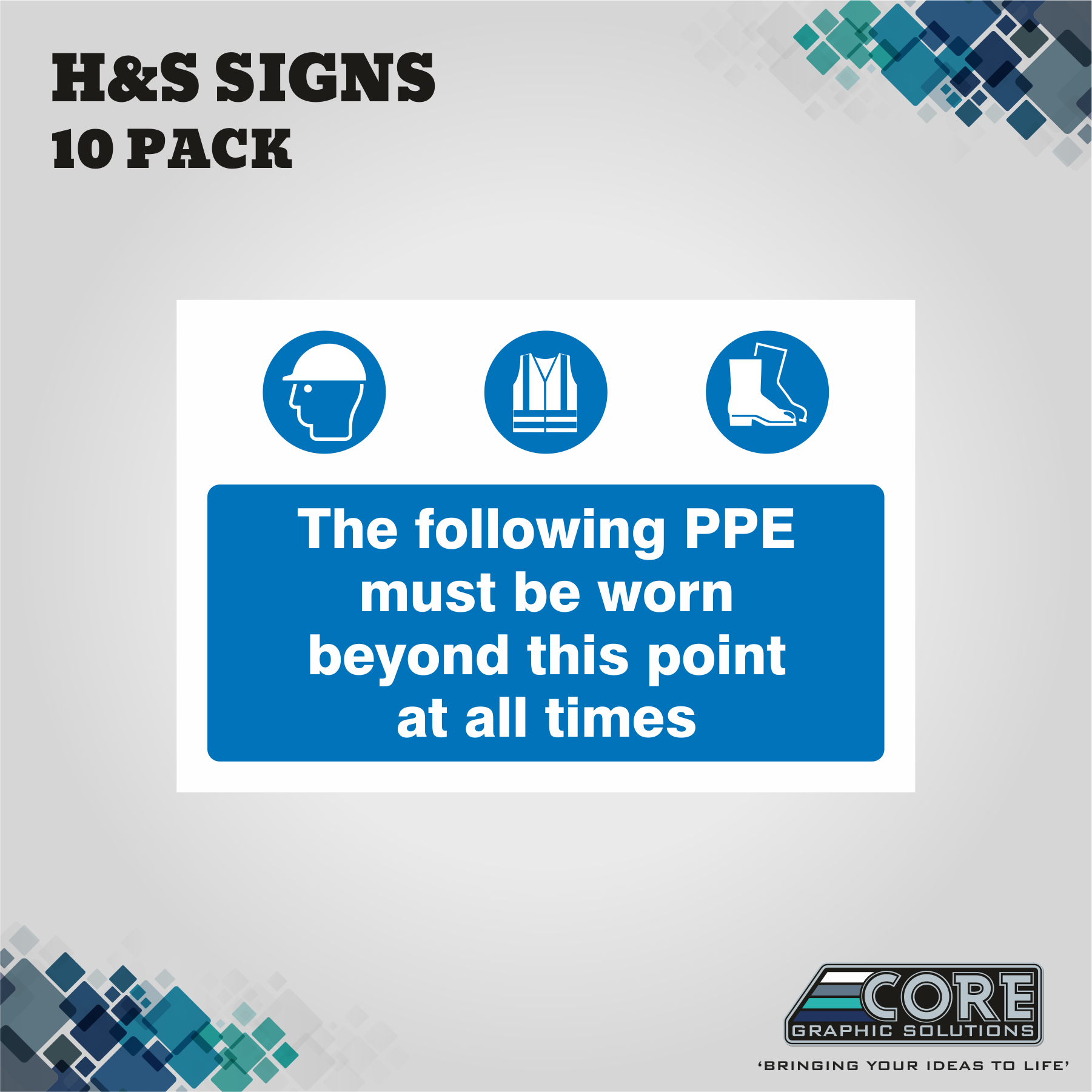 H&S Signs - Multi PPE | Core Graphic Solutions